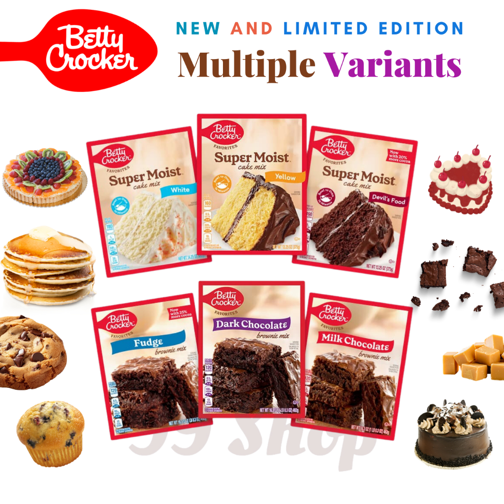 Betty Crocker's Premix Cake Mix/Velvet/Brownies/Fudge/Pancake/Waffle ...