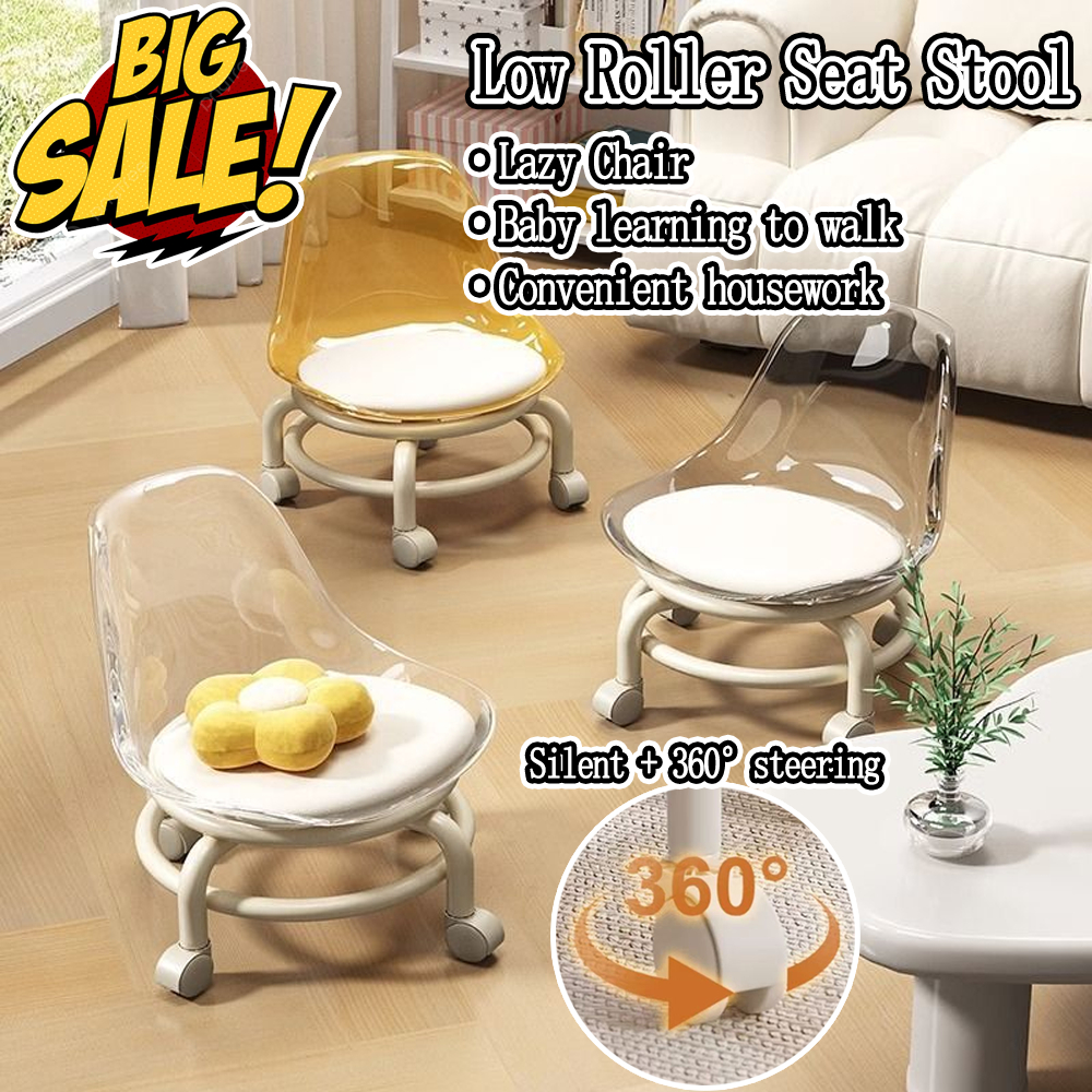 【Silent】Low Roller Seat Stool Pedicure Stool Portable Small 360 ...