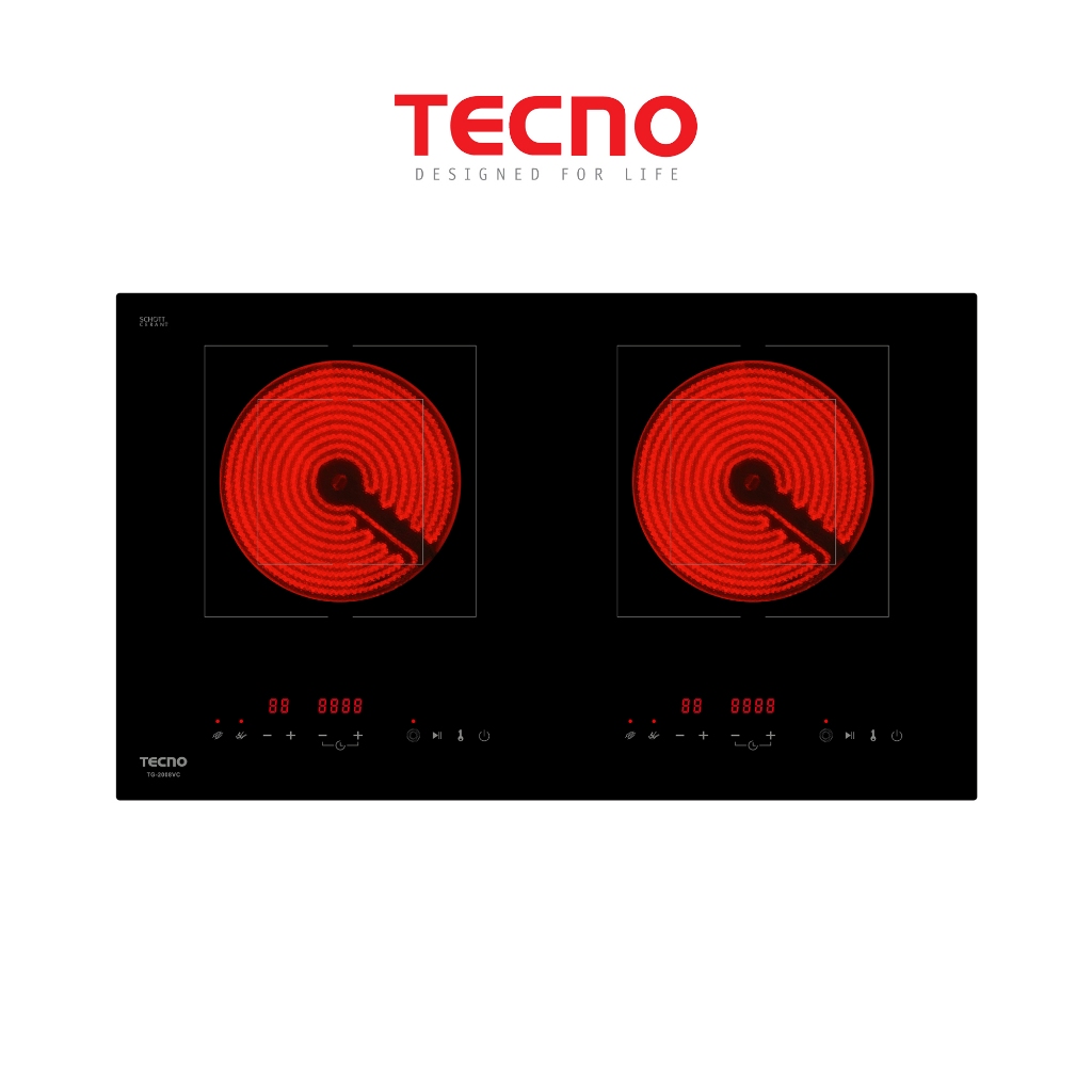 Tecno TG2008VC 73cm 2-Zone Built-in Vitro Ceramic Hob | Shopee Singapore