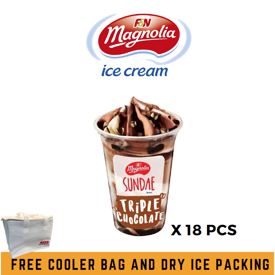 [Bundle of 18 cups] Magnolia Sundae Cup Triple Chocolate Ice Cream with ...