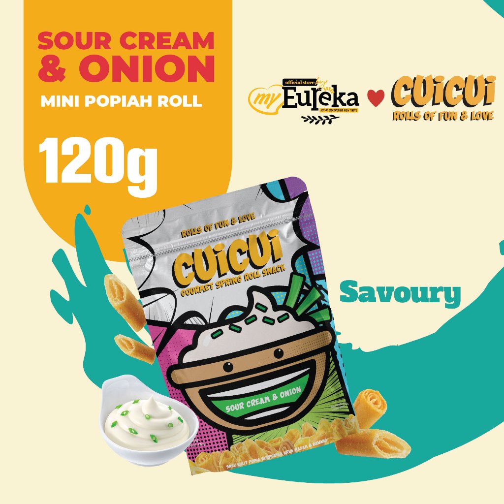 Cuicui Mini Popiah Roll Sour Cream & Onion Pack 120g | Shopee Singapore