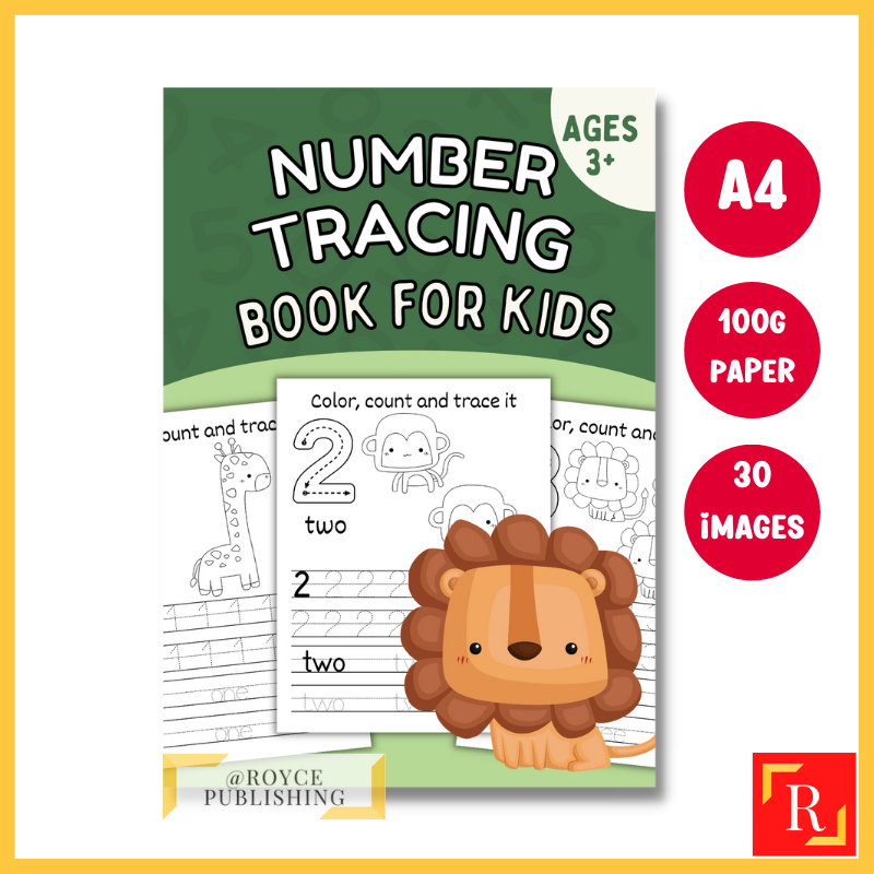 Number Tracing Colouring Book For Kids, Preschoolers and Toddlers 3-(A4 ...