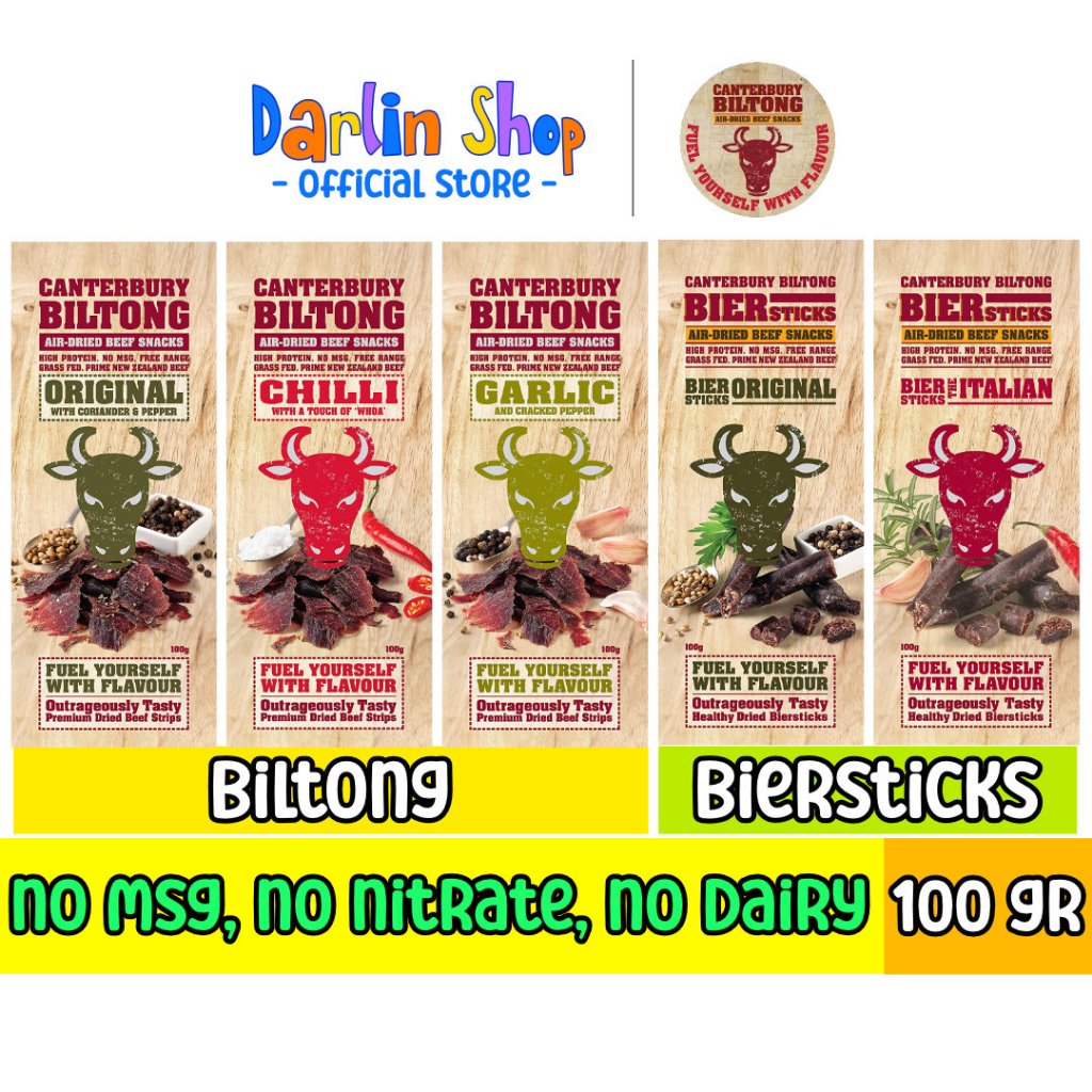 [Halal] Canterbury Biltong, Beef Jerky / Sticks, 100 gr | Shopee Singapore