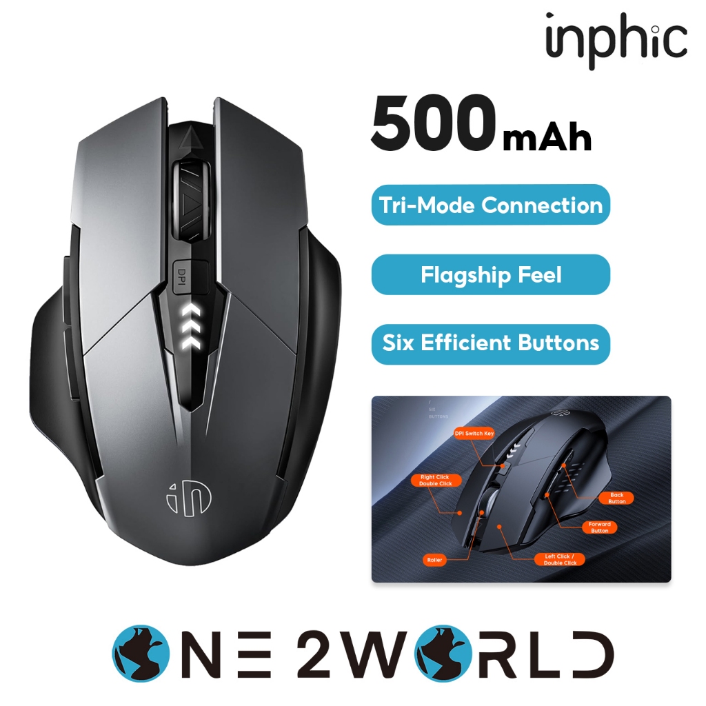 INPHIC A1 2.4G Wireless,Type-C Charging Port, Triple Mode 4.0/5.0 ...