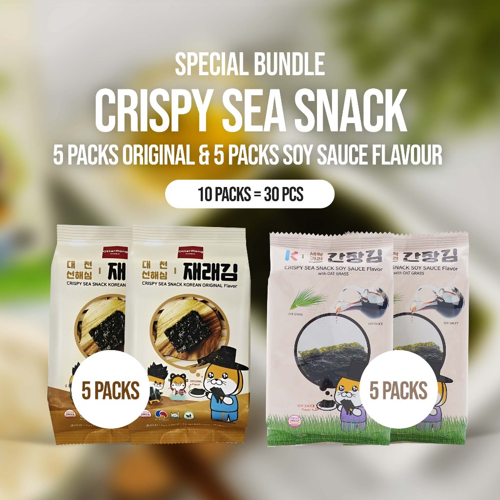 SPECIAL BUNDLE Crispy Sea Snack 5packs Original Flavor + 5packs Soy ...