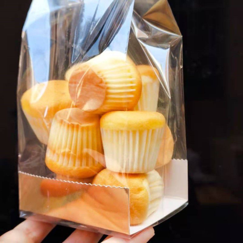 50pcs Matte/Transparent Cookies Plastic Bag for Gift Wrapper with Gold ...