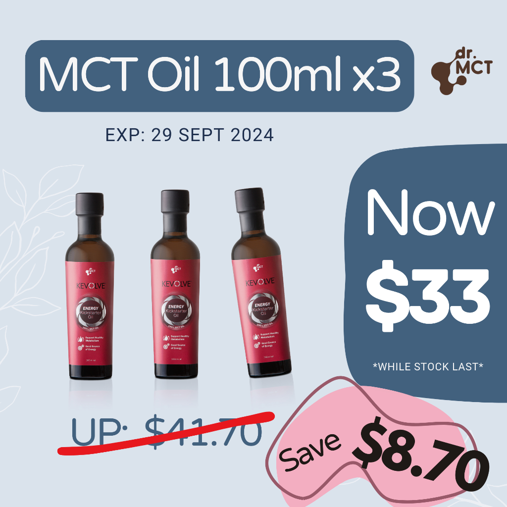 [Bundle Sales] dr. MCT® Kevolve Energy Kickstarter MCT Oil - 100% MCT Oil x 3 | Shopee Singapore