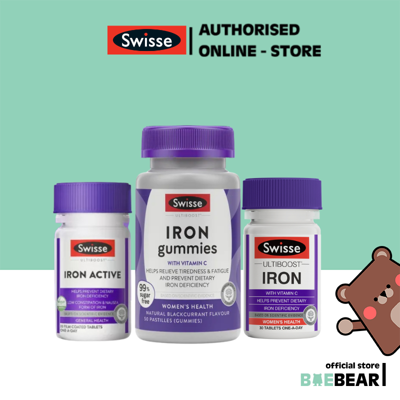 Swisse Iron with Vitamin C | Iron Active Vegan | Iron Gummies ...
