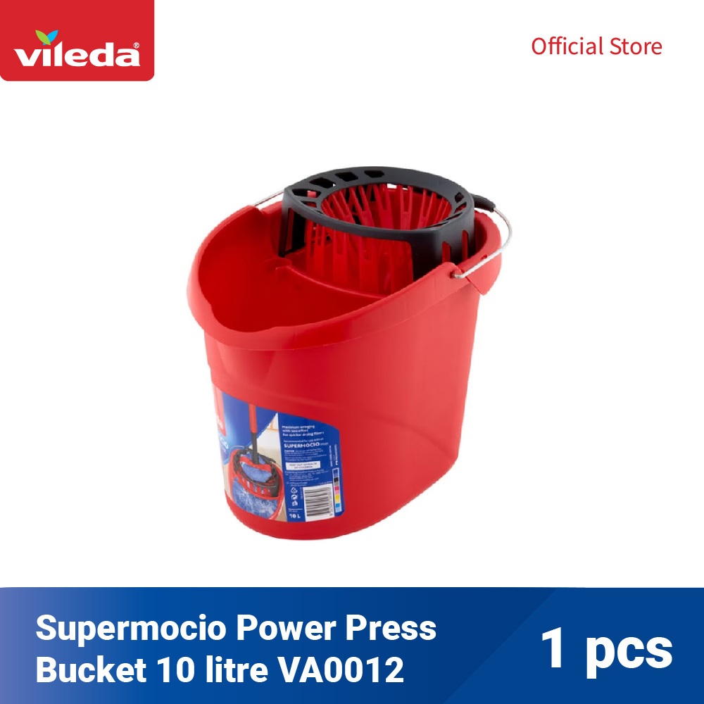 Vileda Supermocio Power Press Bucket 10 litre(L) VA0012 / Mop Bucket ...