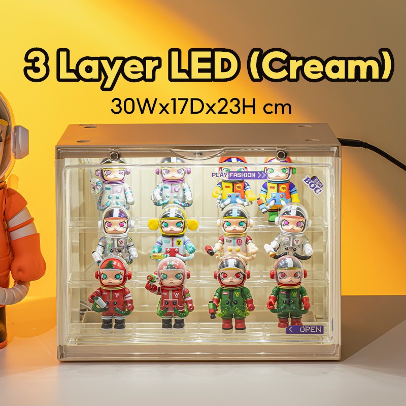 LED / NON-LED Transparent 2/3/4 Layers Acrylic Display Case Blind Box ...