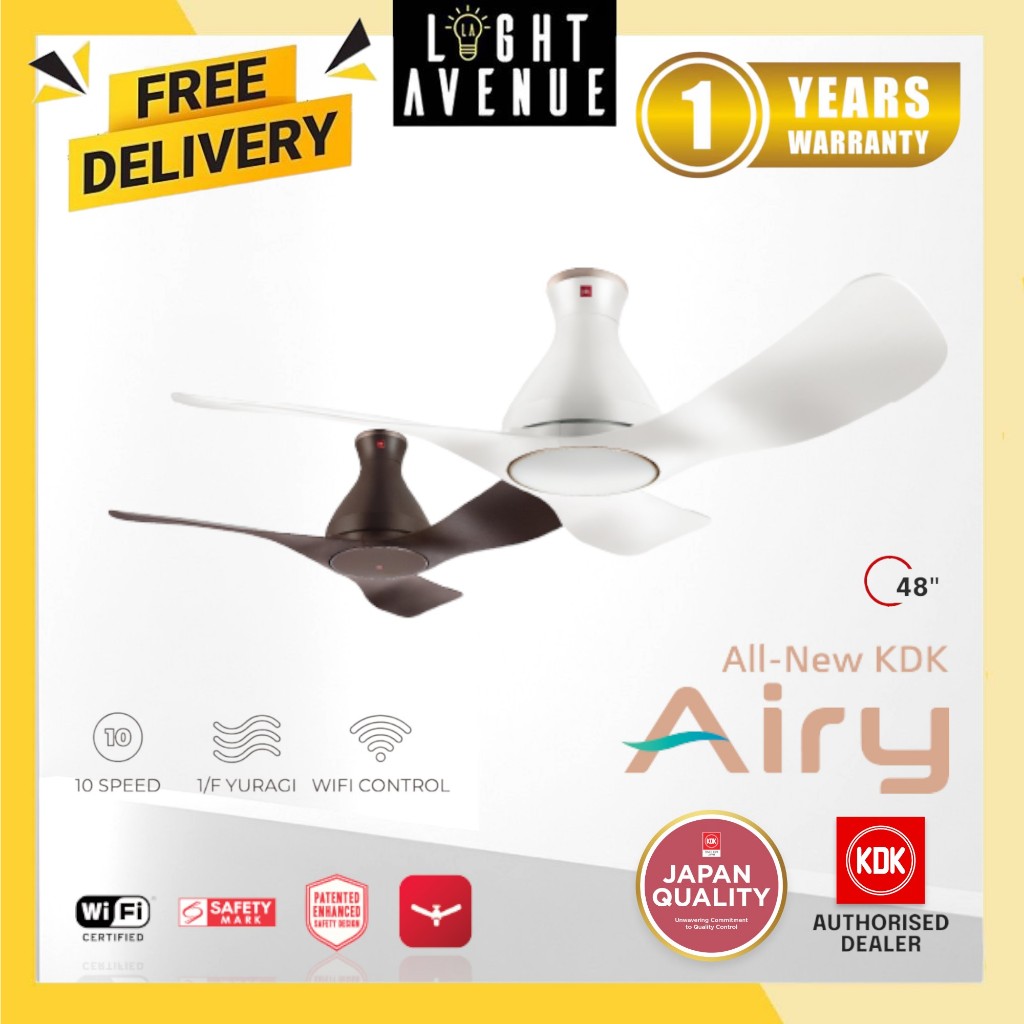 KDK Airy E48HP Ceiling Fan 48" No Light (3 Blade Ceiling Fan) | Shopee ...