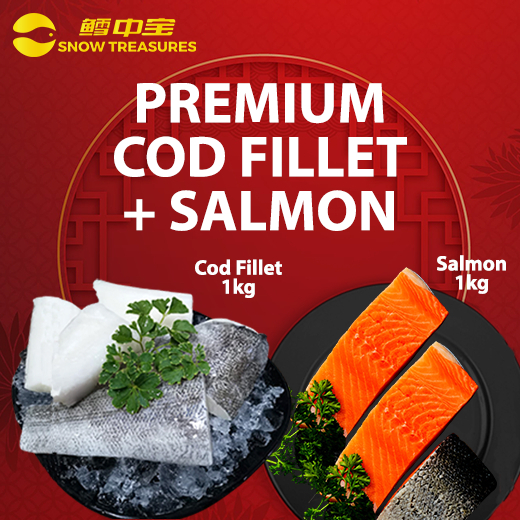[Snow Treasures] Cod Fillet 1Kg + Salmon 1Kg | Shopee Singapore