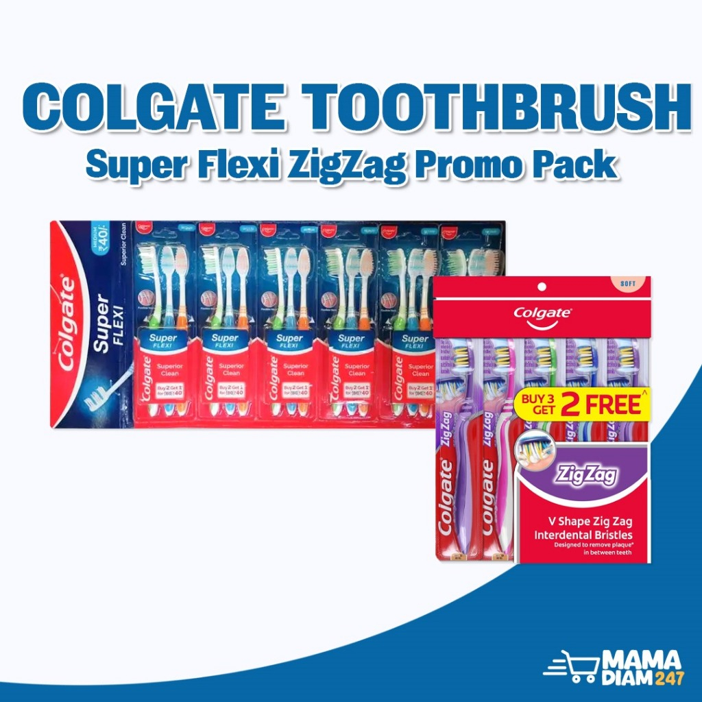 COLGATE TOOTHBRUSH 5's (ZIGZAG SOFT)/ 3's SUPER FLEXI | Shopee Singapore