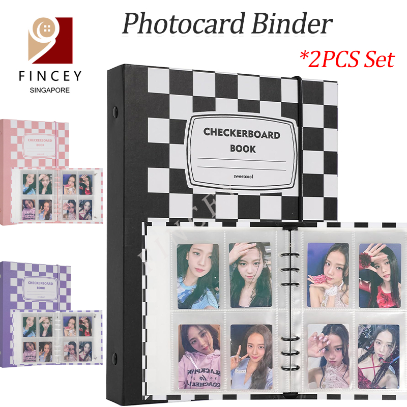 【SG】2PCS Set A5 Photocard Binder Checkerboard Loose-leaf Photo Card ...
