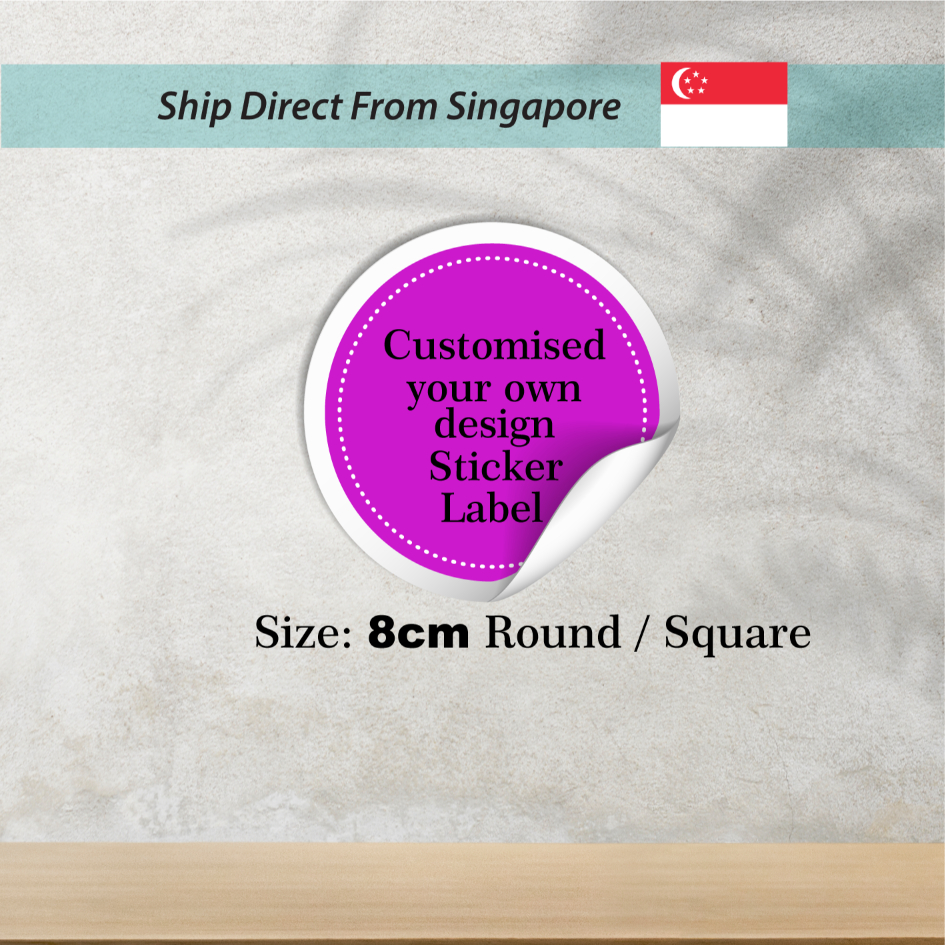 Customize / Personalise sticker labels Printing 8cm | Shopee Singapore