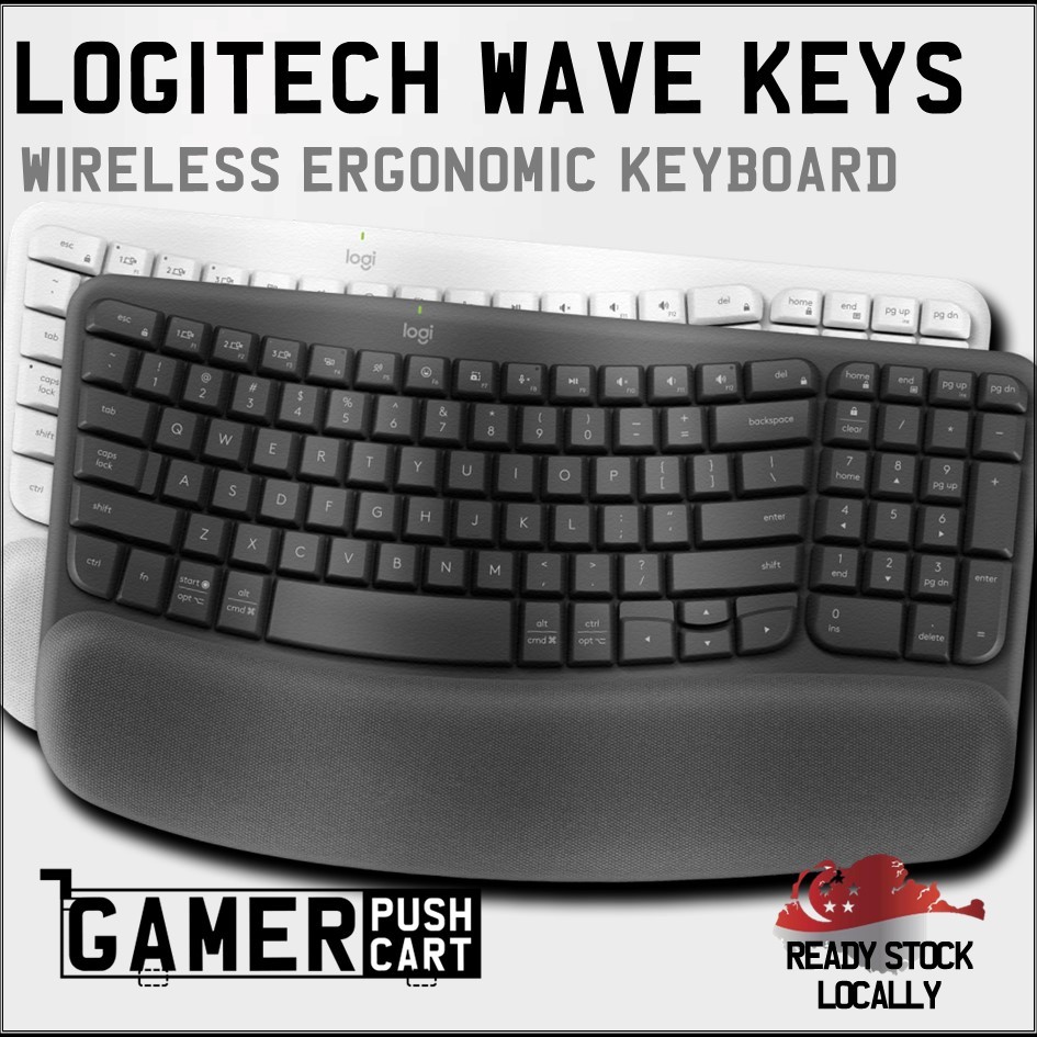 Logitech Wave Keys: Modern, Ergonomic, Wireless Keyboard for Enhanced ...