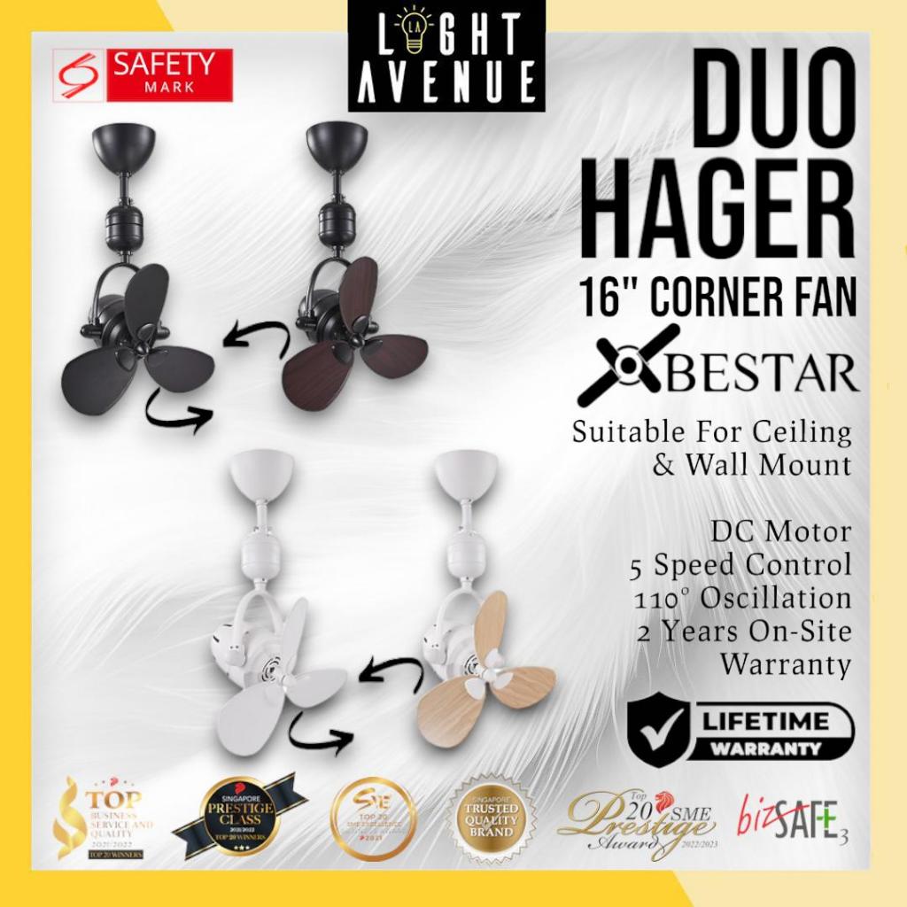BESTAR Duo / Duo Hagar Corner Ceiling Fan / Wall Fan with Remote ...