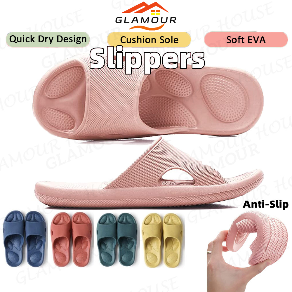 【SG】Anti-Slip Home Slippers Open Toe Soft Cushioned Massage Bathroom ...