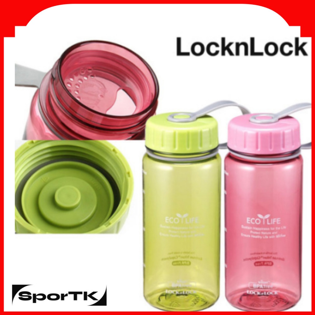 LocknLock Tritan Echo Slim Bisfree Water Bottle 400ml (Pink/Green ...