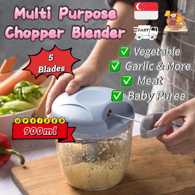 [SG] 900ml Garlic Chopper, Blender, Mini Food Processing Machine ...