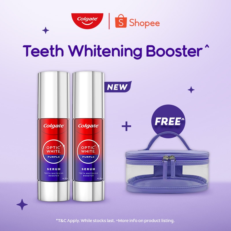 Colgate Optic White Purple Teeth Whitening Serum 40ml [Bundle of 2 ...