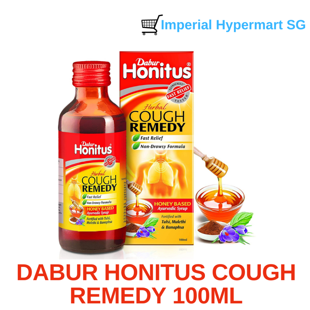 Dabur Honitus Herbal Cough Remedy, 100 ml, Fast Relief Non-Drowsy ...