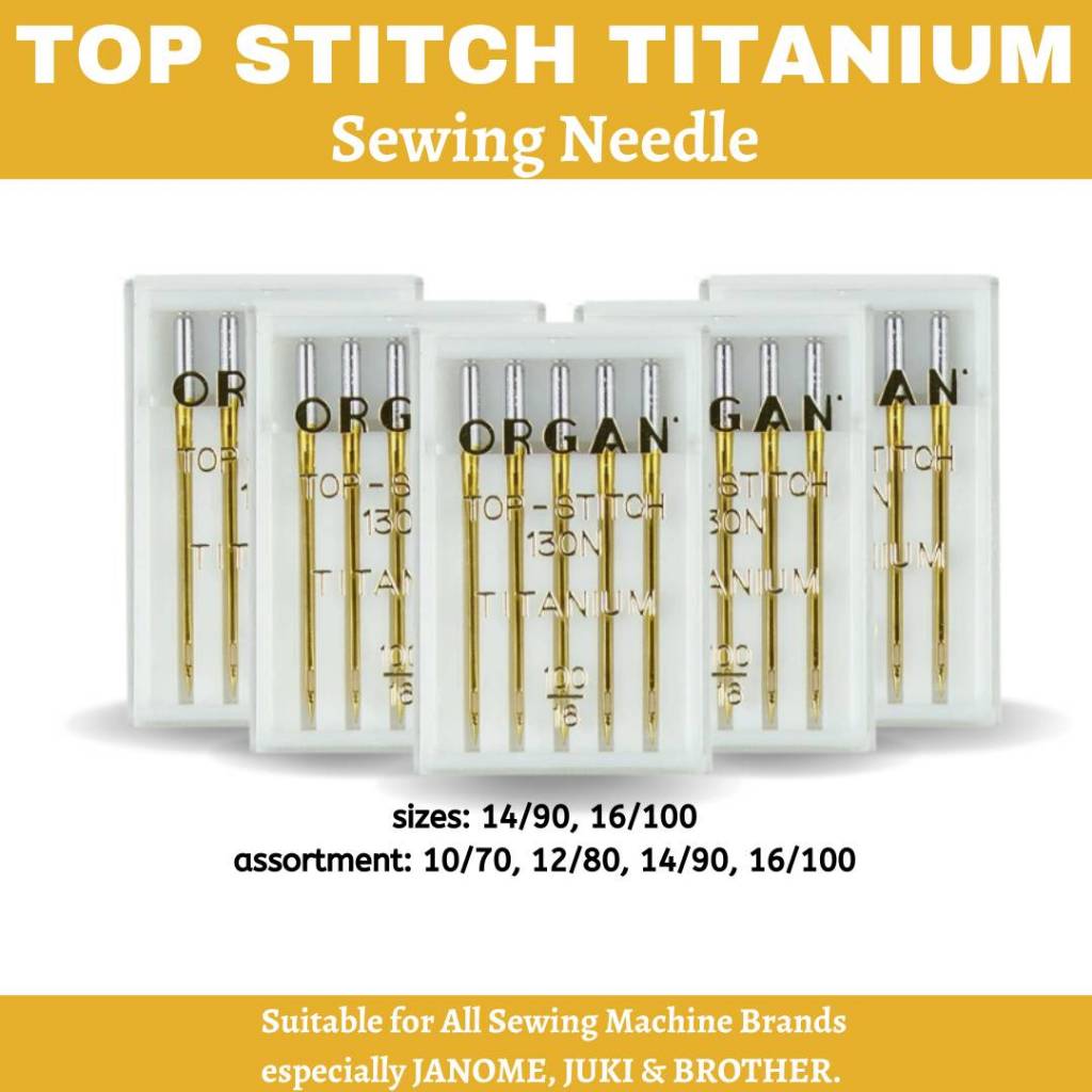 Organ Titanium Top Stitch Needles (Available in Assorted Sizes, Single ...