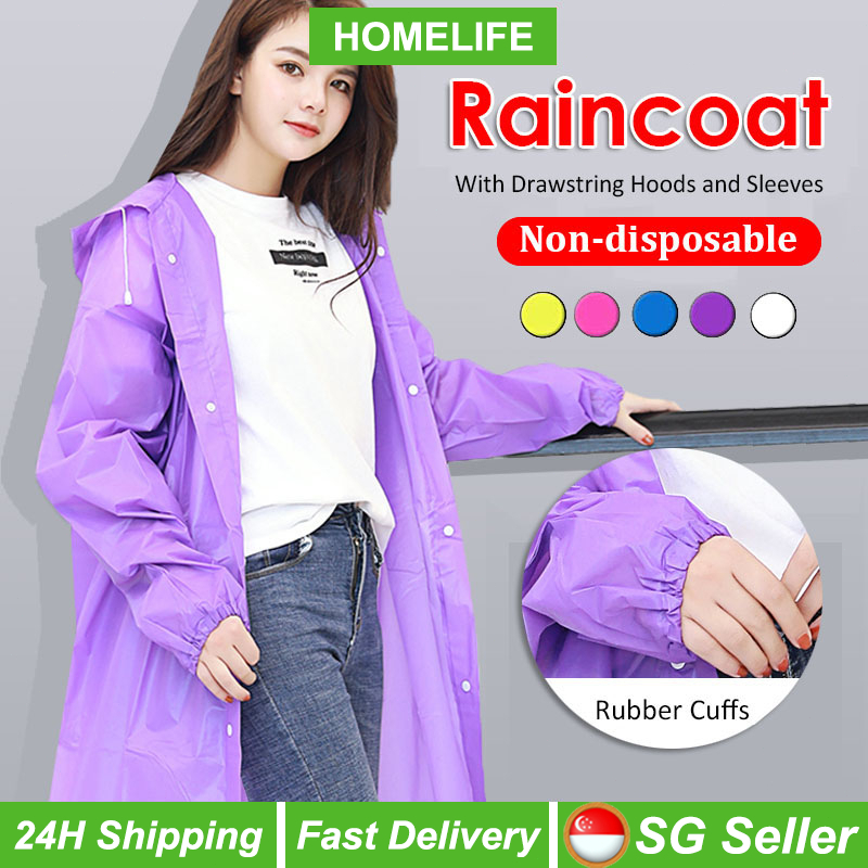 [SG Stock] Thick EVA Reusable Raincoat Waterproof Rain Coat Lightweight ...