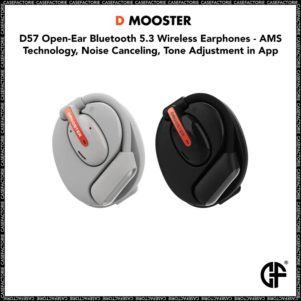 DMOOSTER D57 Open-Ear Bluetooth 5.3 Wireless Earphones - AMS Technology, Noise Canceling, Tone ...