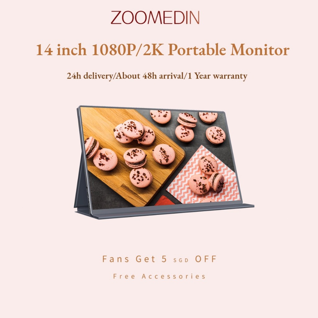 Zoomed_in 13.3'' 1080P/2K/3K IPS Portable Monitor USB3.0 Type-C/HDMI ...