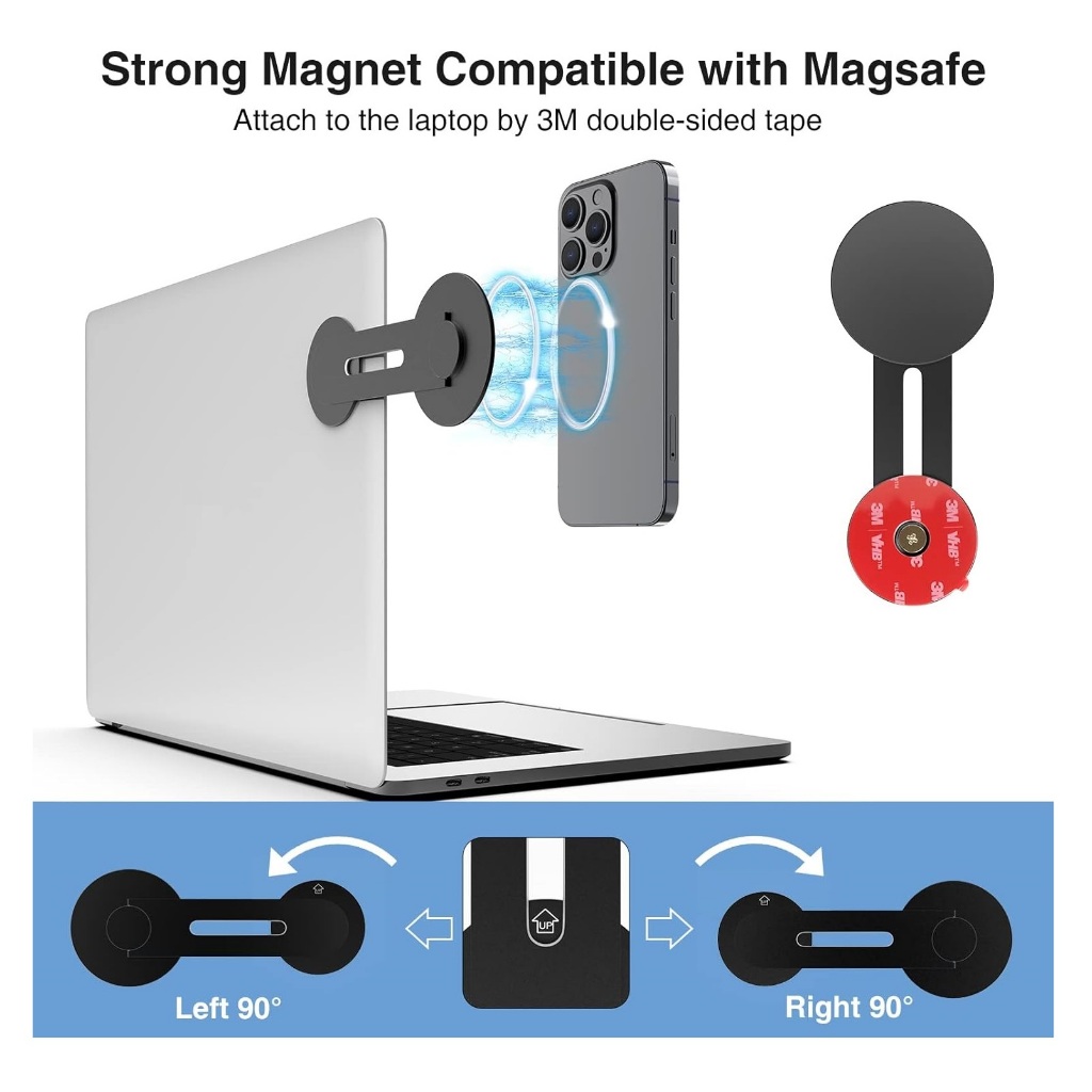 Laptop Monitor Phone Magnet Holder Side Clip Mount 180° Clamp for ...