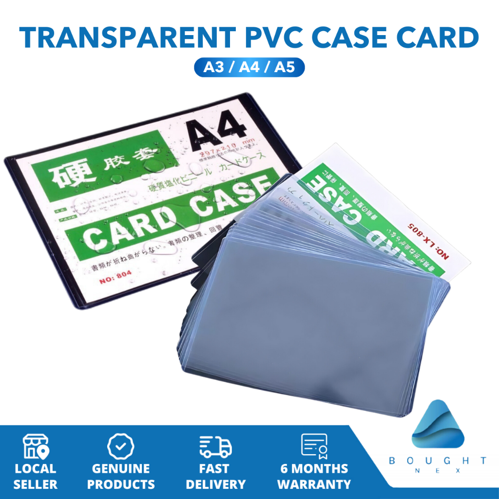 Transparent PVC Case Card Holder - A3/A4/A5, Hard & Soft Protective ...