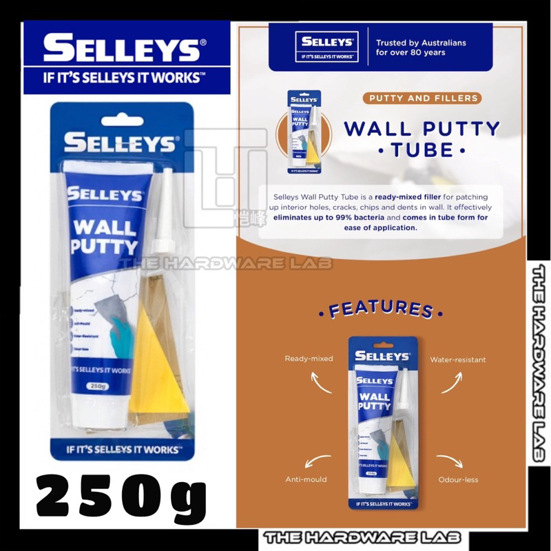 {The Hardware Lab}Selleys Wall Putty Tube 250g | Shopee Singapore