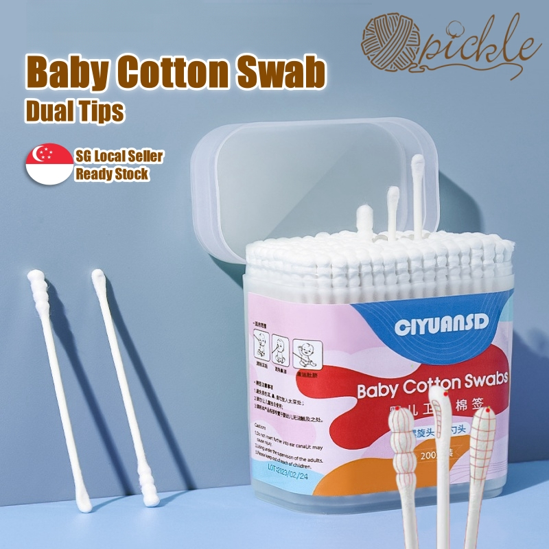 Baby Cotton Swab Dual Tips Ear Wax Spoon Scoop Spiral Nose Newborn ...