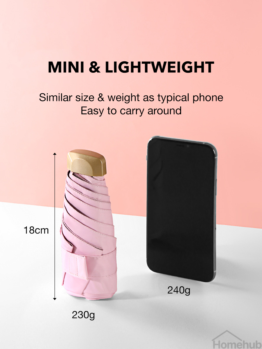 Homehub Mini Umbrella Lightweight Small Foldable Compact UV Pocket ...