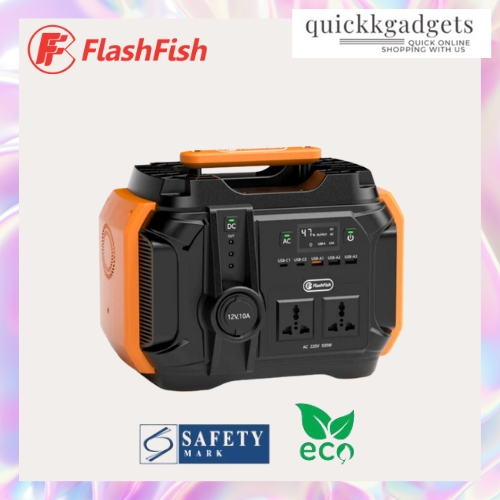 FlashFish Portable Solar Generator 220V 500W/540Wh Power Station Home ...