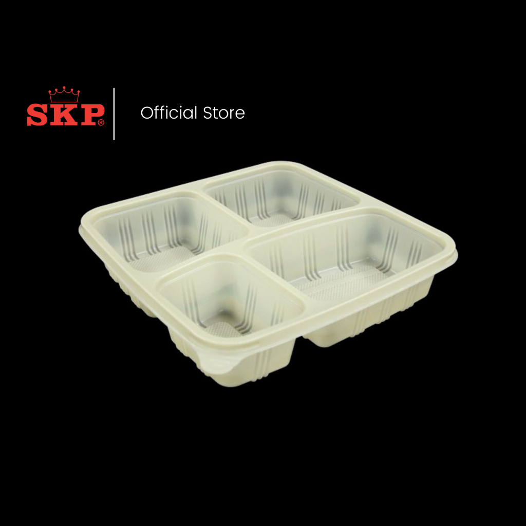 SKP Ecovue Biodegradable Disposable 4 Compartment Container Set With ...
