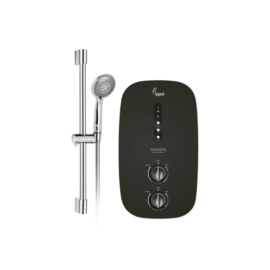 Champs Legend/Sylphy Instant Heater Shower Set + Rain-Shower (Black ...