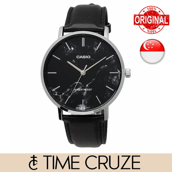 [Time Cruze] Casio MTP-VT01 Marble Inspired Dial Analog Quartz Leather Strap Men Watch MTP ...