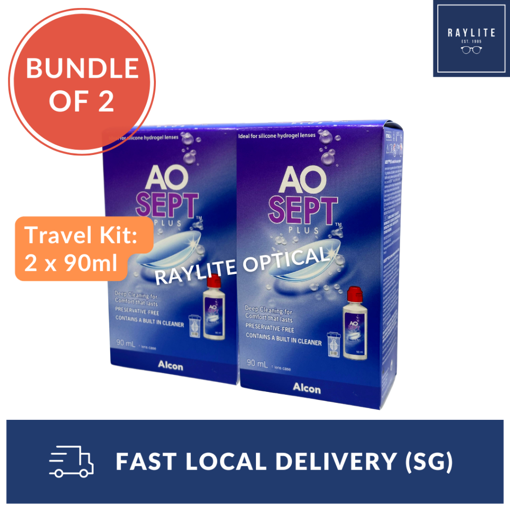 [Bundle of 2] AOSEPT Plus Travel Kit (90ml) - 2026/07 Expiry (Contact Lens Solution) | Shopee ...