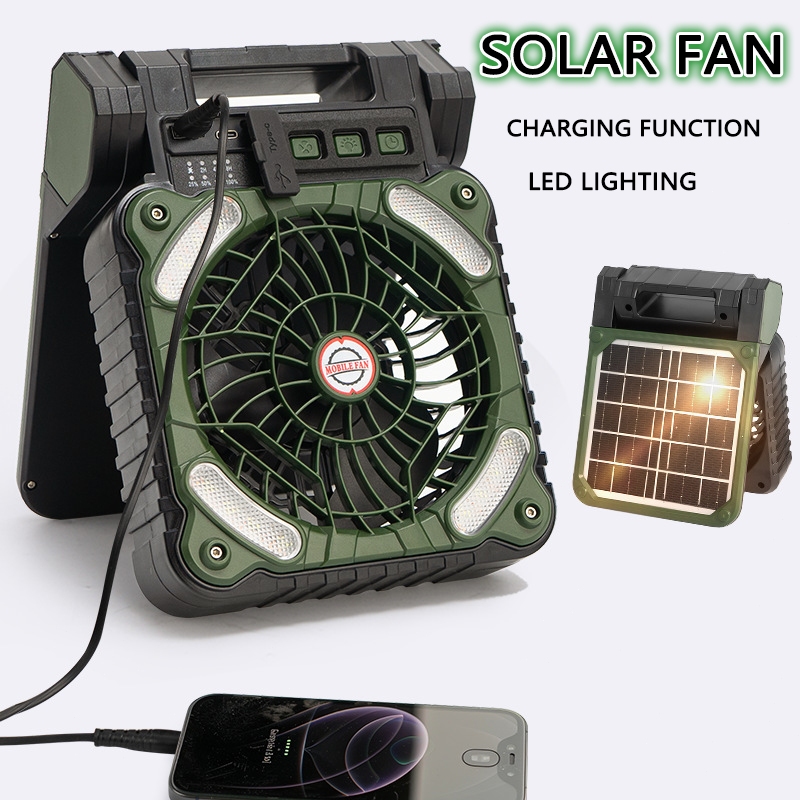 [SG STOCK] 20000mAh portable fan solar fan 4 Speeds camping fan with ...