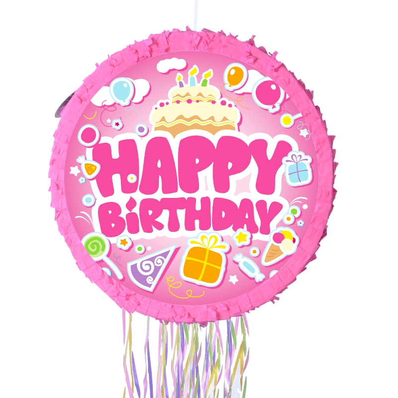 Happy Birthday Pinata (44 x 44 x 9cm) (Comes With Free Stick) | Shopee ...
