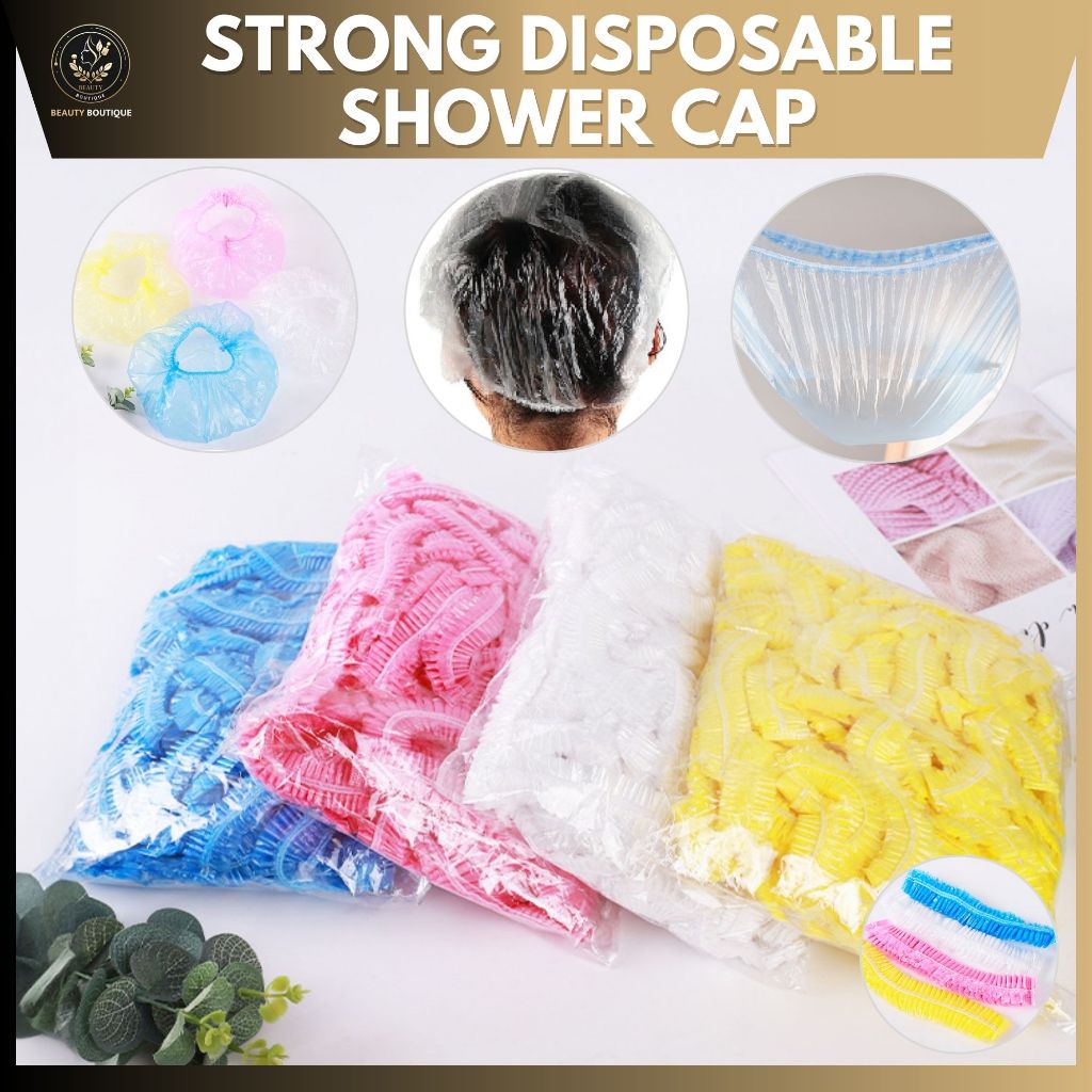 [💖SG INSTOCK] Disposable Transparent Elastic Shower Cap Cooking / Spa ...