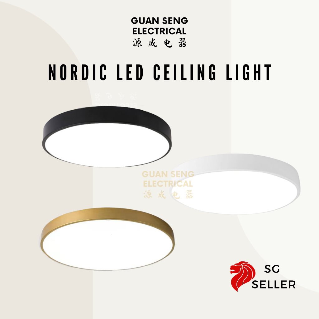 Premium LED Ceiling Light 23cm 30cm 40cm 24W 36W 48W - Black White ...