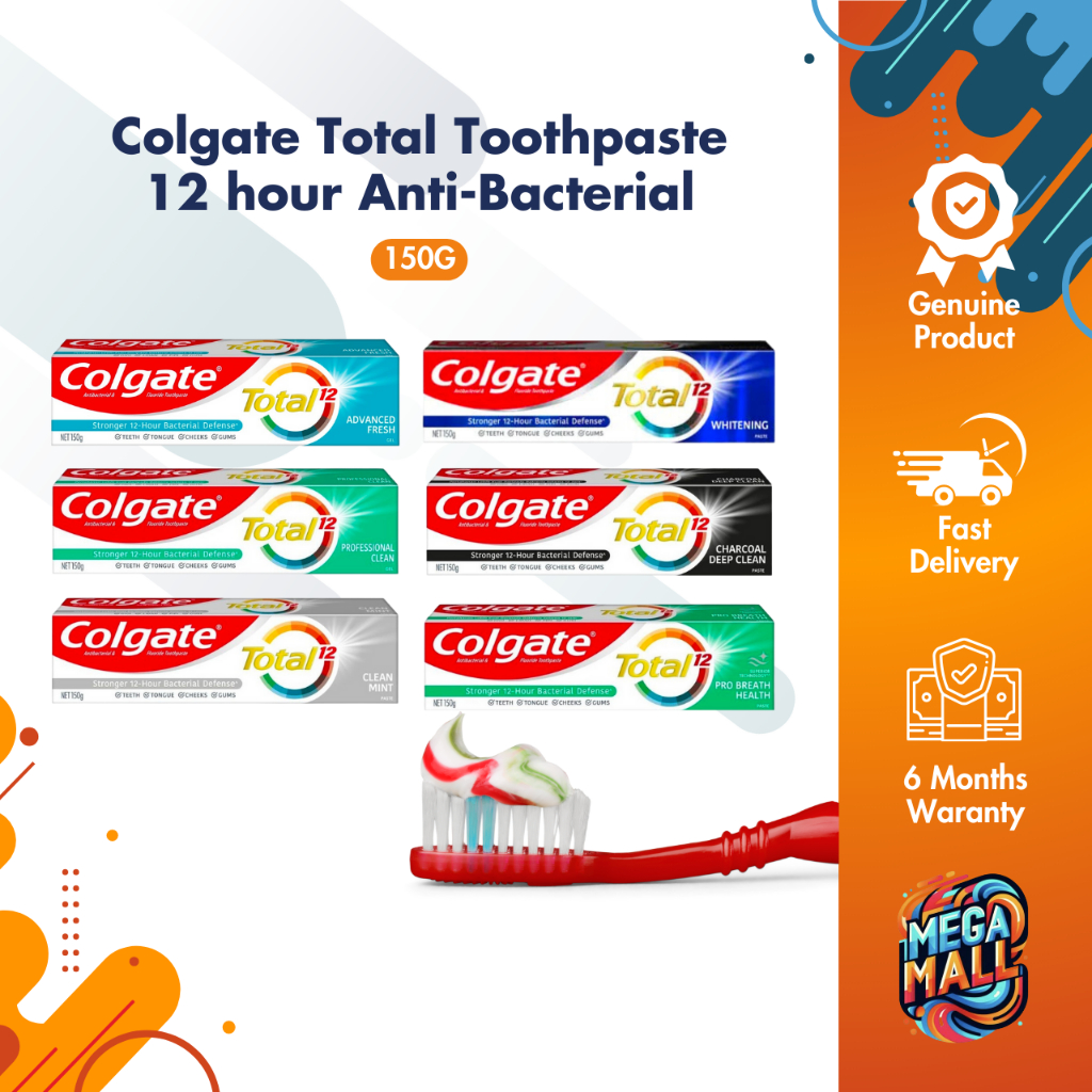 Colgate Total Toothpaste 12 hour Anti-Bacterial 150g 1 Pc Advanced ...