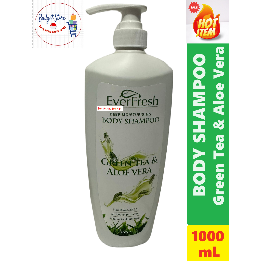 Everfresh Deep Moisturising Body Shampoo Green Tea & Aloe Vera - 1000 ...