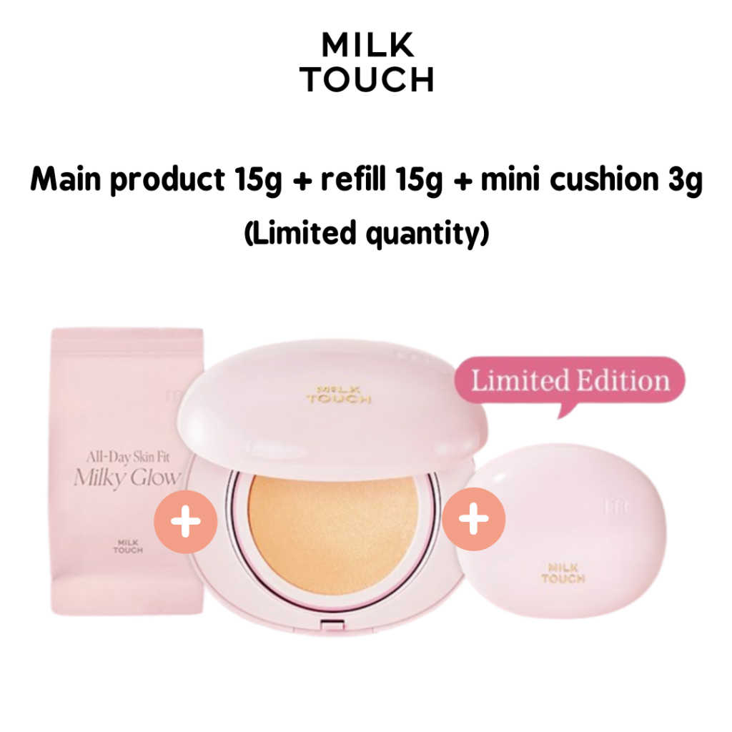 [Milk Touch] All-Day Skin Milk Glow Skin Fit Milky Glow Cushion 3 ...