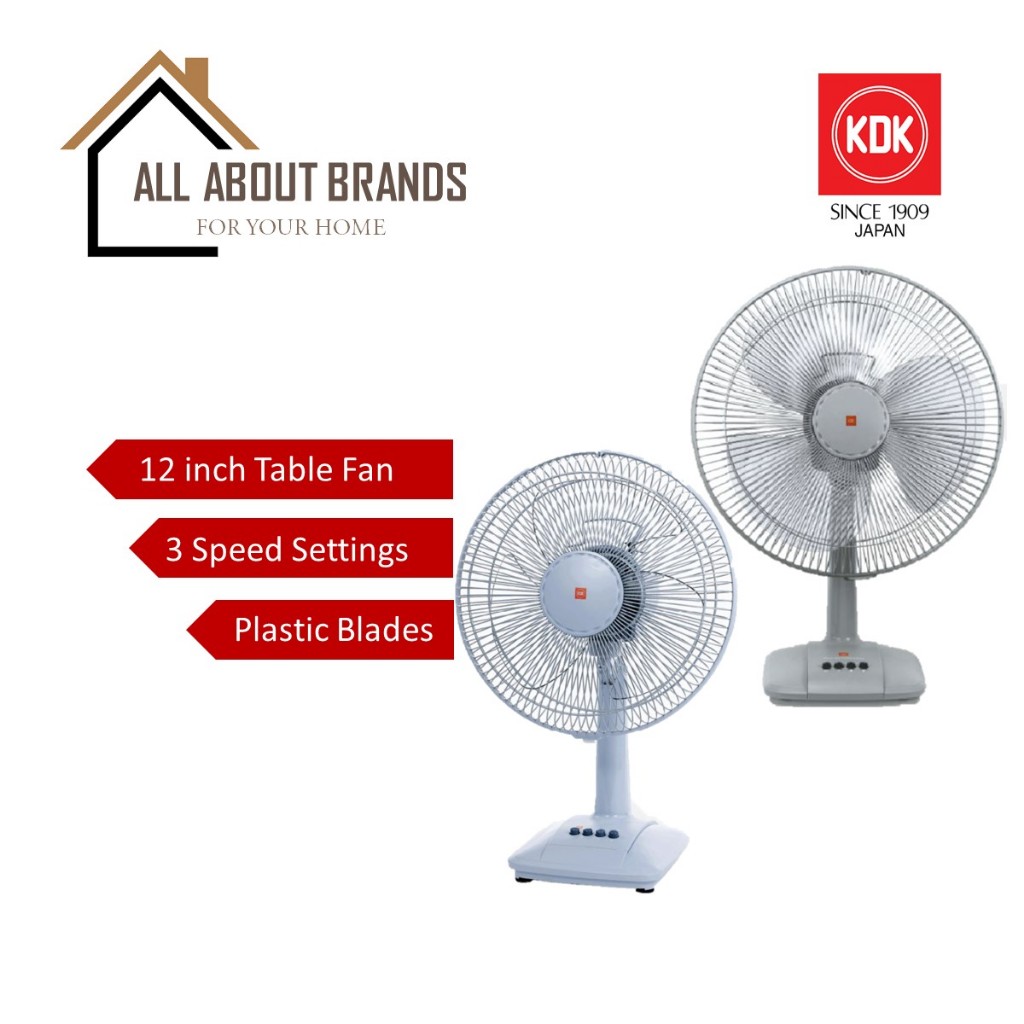 KDK A30AS 12 inch Table Fan with 3 Speed Settings | Detachable Base ...