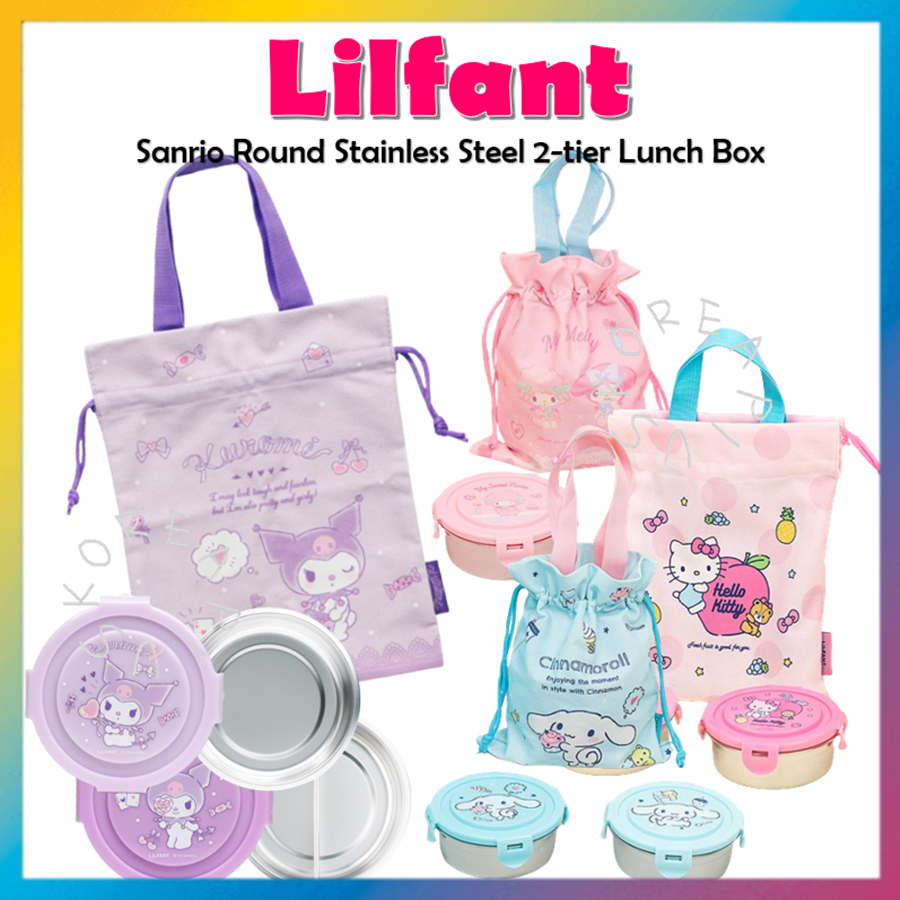 [Lilfant] Lilfant Sanrio Round Stainless Steel 2-tier Lunch Box ...