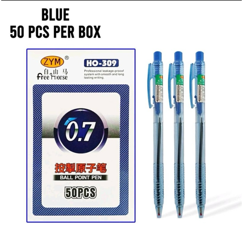 ZYM HO-309 Retractable Ball Point Pen 0.7mm (50pcs/box) | Shopee Singapore